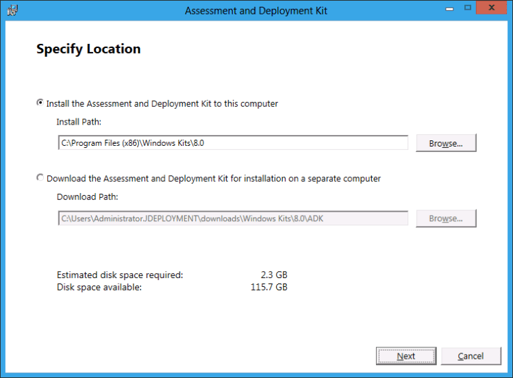 Windows Assessment and Deployment Kit (ADK) Installation | LABDEMO