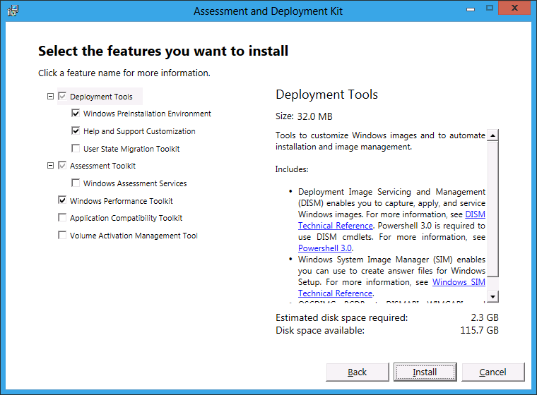 Windows Assessment and Deployment Kit (ADK) Installation | LABDEMO