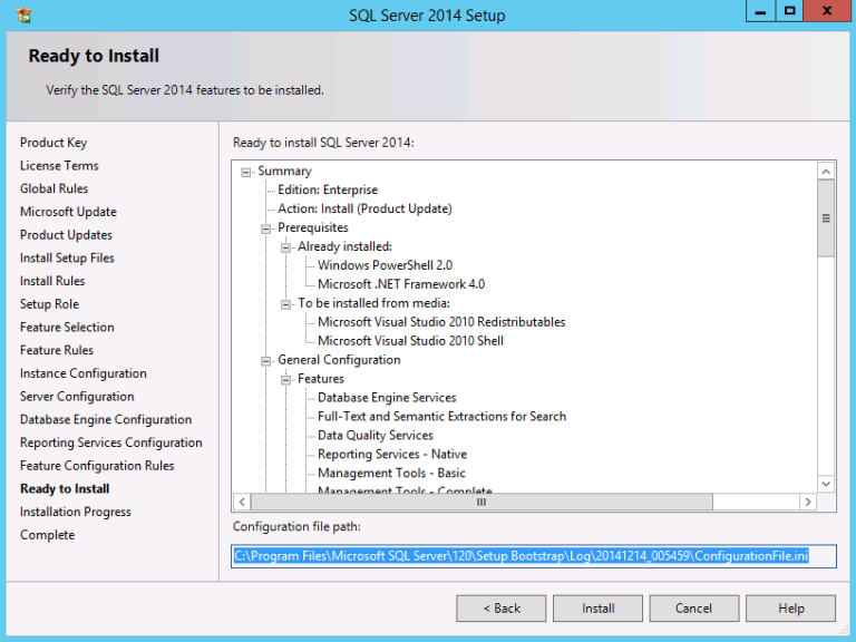 SQL Server 2014 – Creating ConfigurationFile.ini | LABDEMO
