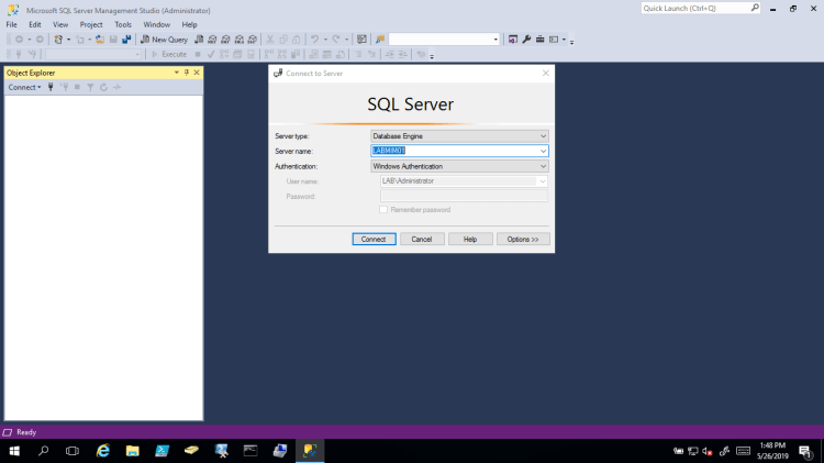 SQL Management Studio 2018 not launching after the splash screen | LABDEMO
